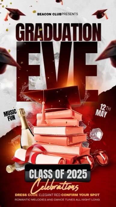 Red Graduation Party Instagram Reel Template | PosterMyWall