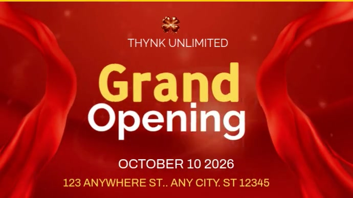 Red Grand Opening Event Digital Display Video Template | PosterMyWall