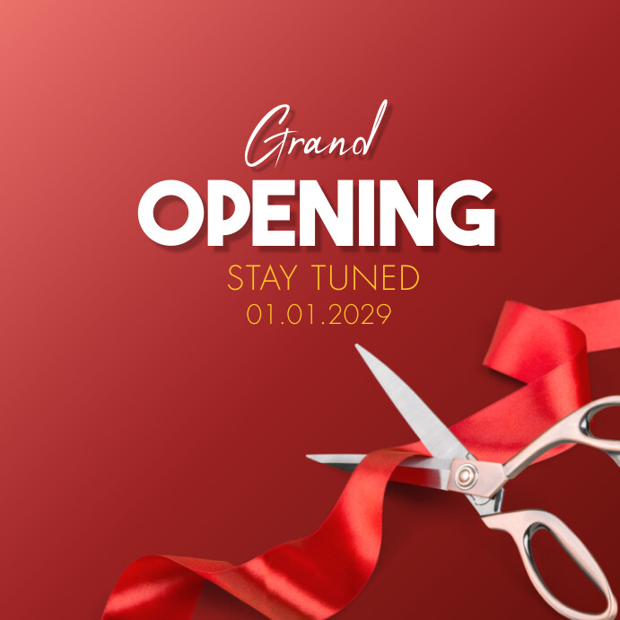 Red Grand Opening Instagram Post Template | PosterMyWall