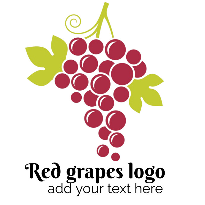 Red grapes logo Template | PosterMyWall