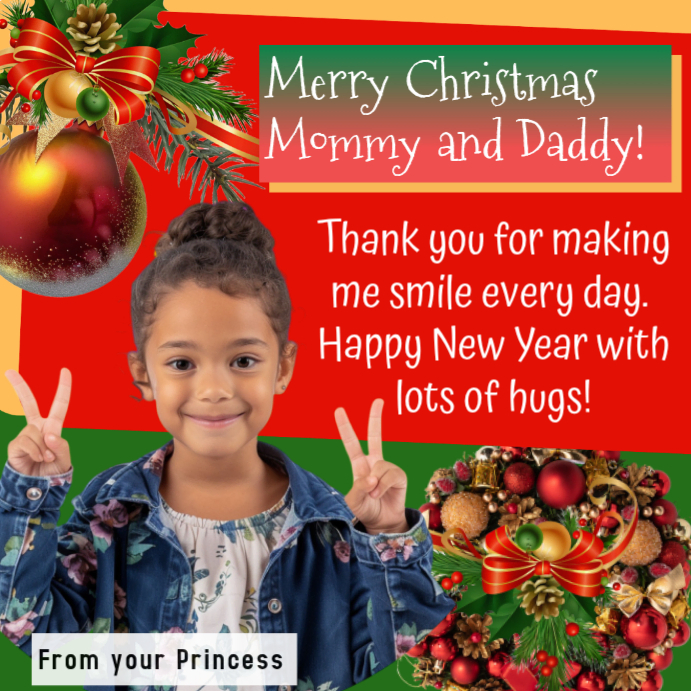 Plantilla de Red/GreenMaximalist Merry Christmas Mommy And Daddy ...