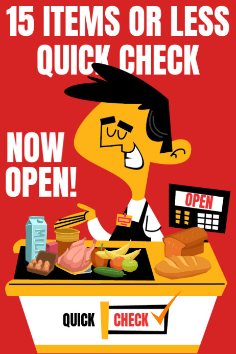 Copy of Red Grocery Store Checkout Lane Poster Poster | PosterMyWall