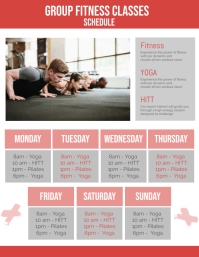 Red Group Fitness Classes Schedule Template | PosterMyWall