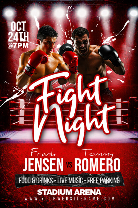 Copy of Red Grunge Boxing Poster | PosterMyWall