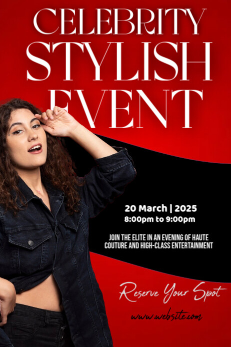 Red Grunge Celebrity Stylish Event Poster Template | PosterMyWall