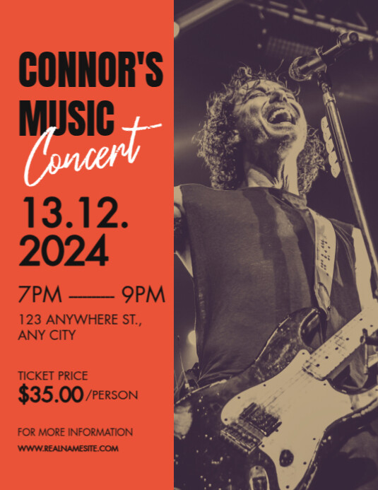 Red Grunge Concert Flyer (us Letter) Template | PosterMyWall