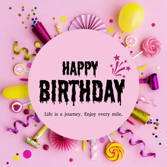 Copy of Red Happy Birthday Wish Cards Instagram Post | PosterMyWall