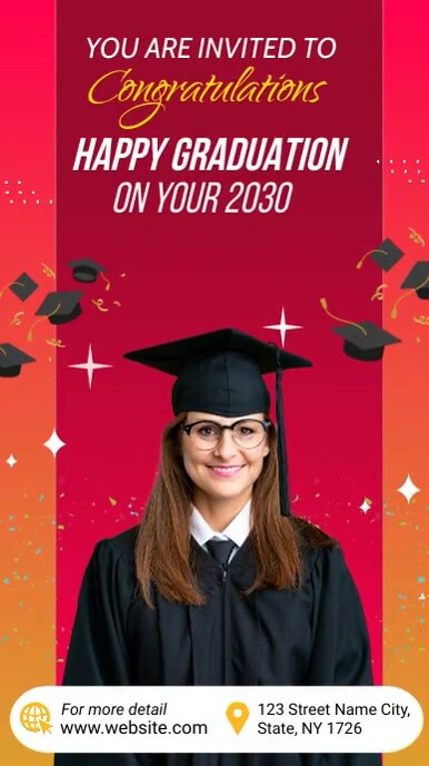 Red Happy Graduation Day Instagram Story Template | PosterMyWall