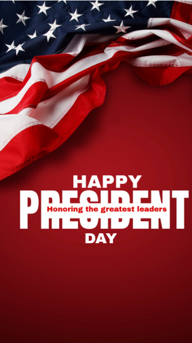 Red Happy President Day Template Instagram Story | PosterMyWall