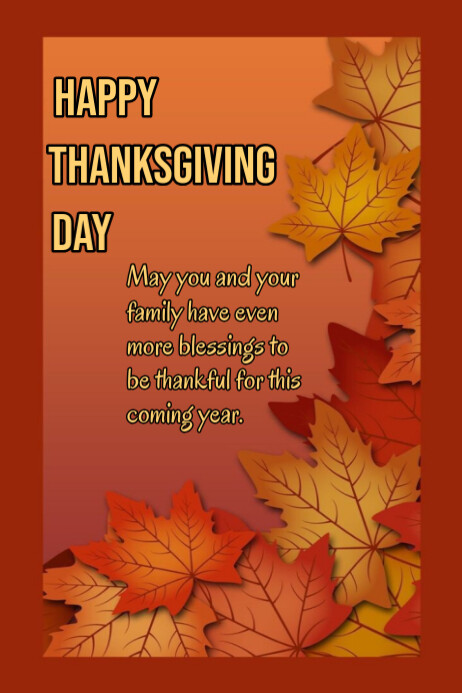 Plantilla de Red Happy Thanksgiving Day Poster | PosterMyWall