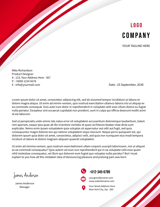 Red Header Ads Template | PosterMyWall