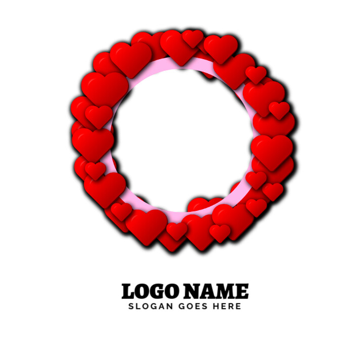 Red heart circle logo Template | PosterMyWall