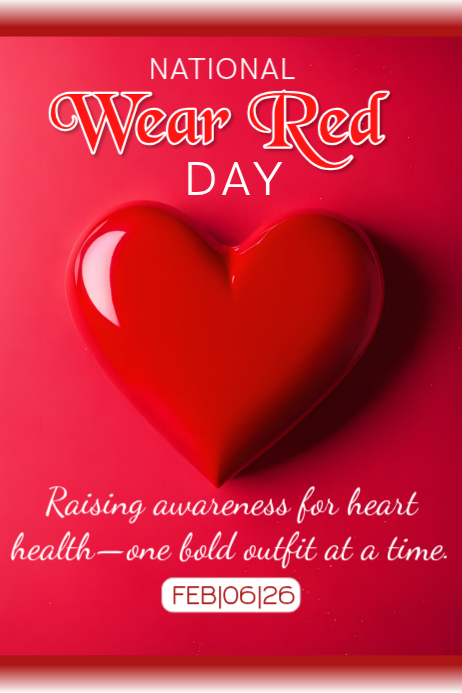 Plantilla de Red Heart Health Awareness Poster | PosterMyWall