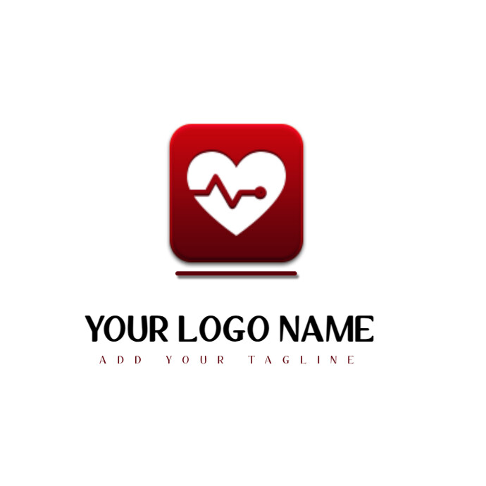 red heart logo/love/valentines day/heartbeat/medical/cardiology logo ...