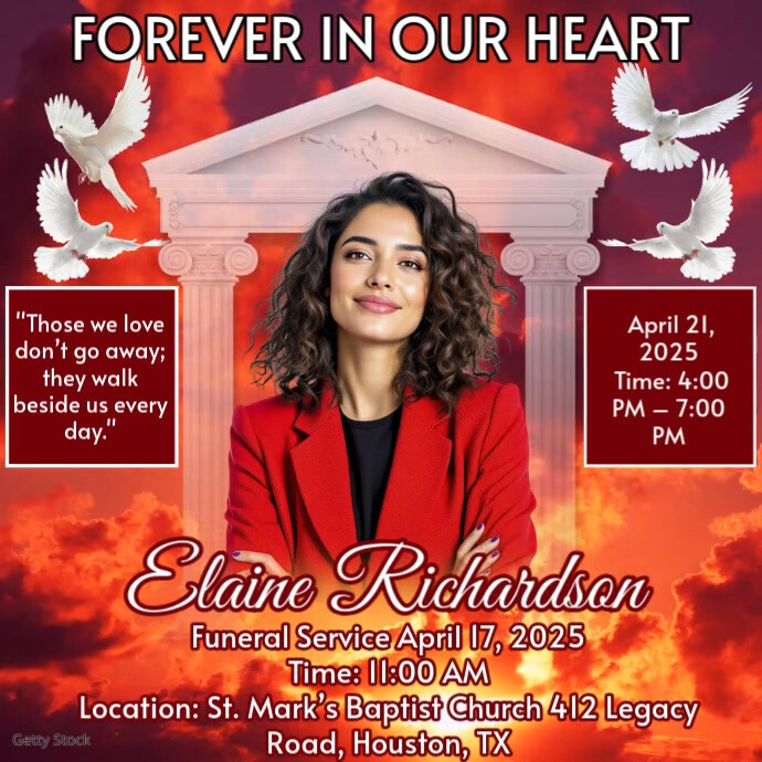 Plantilla de Red Heaven Gate Funeral Flyer death anniversay | PosterMyWall