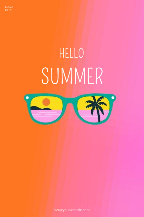 Red Hello Summer Poster Templat | PosterMyWall