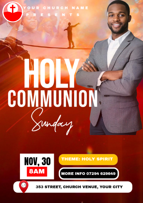 Red Holy Communion Event A4 Template | PosterMyWall