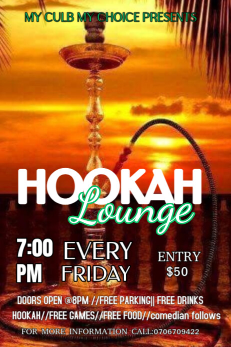 Copy of Red Hookah Lounge Poster | PosterMyWall