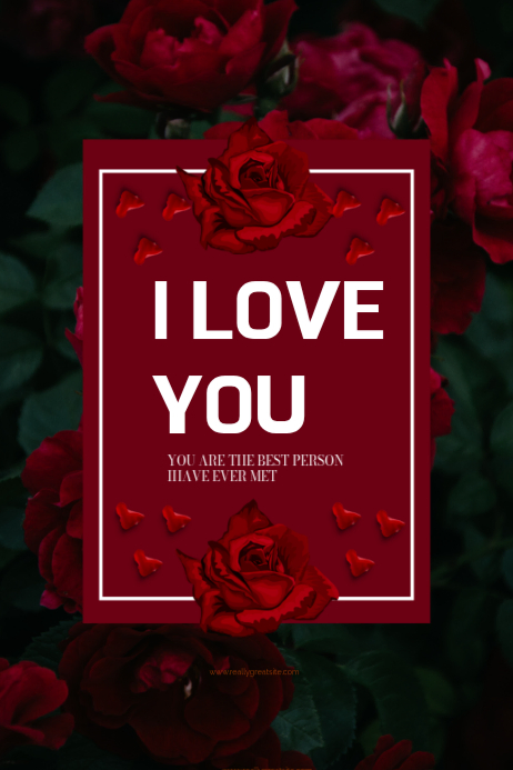 Red I Love You Card Poster Template | PosterMyWall