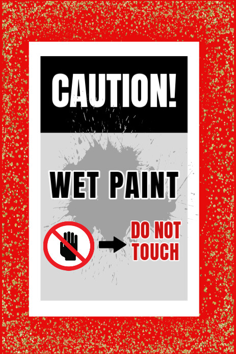 Plantilla de Red Illustrative Caution/warning Sign Design Template ...