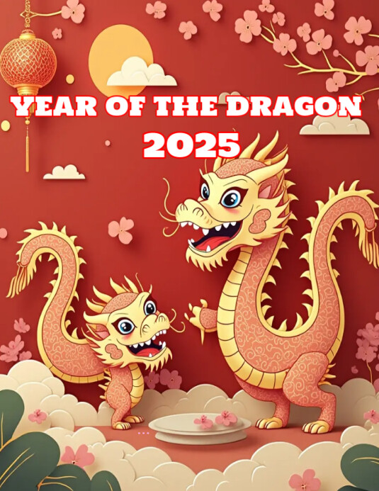 Plantilla de Red Illustrative Chinese Year Of The Dragon 2025 Template ...