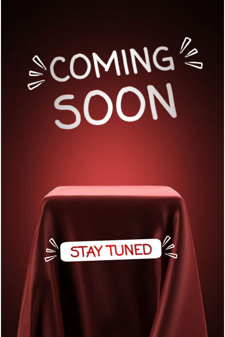 Red Illustrative Coming Soon Poster Template | PosterMyWall