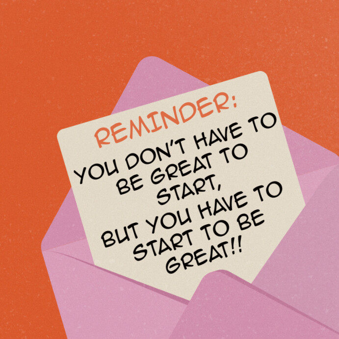 Red Illustrative Daily Reminder Self Care Motivation And Inspirational ...