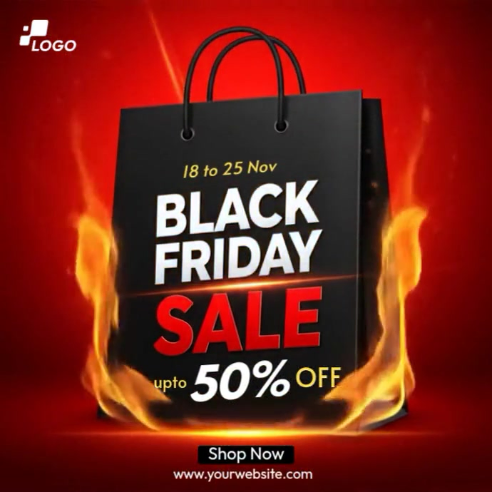 Red Illustrative Fall Back Sale Square (1:1) Template | PosterMyWall