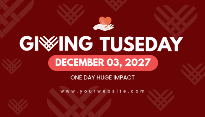 Red Illustrative Giving Tuesday Blog Header Template | PosterMyWall