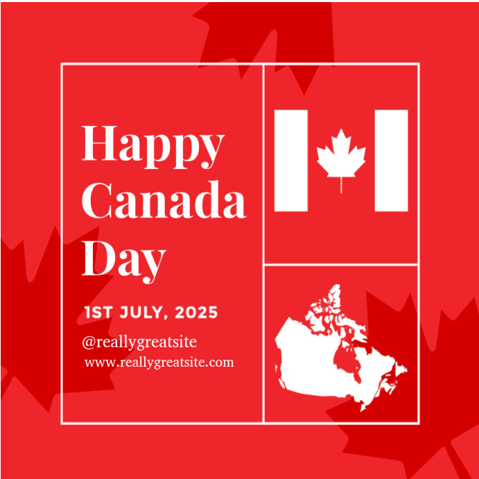 Copy of Red Illustrative Happy Canada Day Facebook Post Instagram Post ...