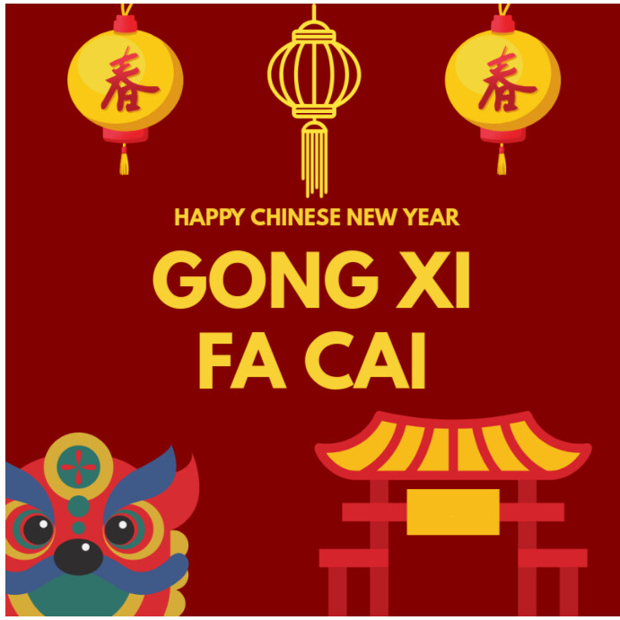 Red Illustrative Happy Chinese New Year Instagram Post Template ...