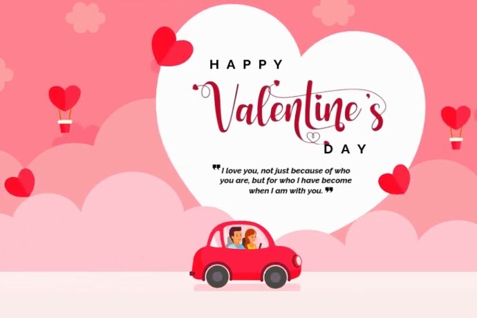 Red Illustrative Happy Valentine's Day Romantic Animated Quote Banner 4 ...