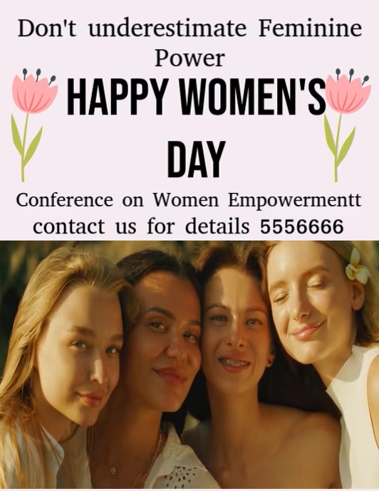Red Illustrative Happy Women's Day, Flyer (us Letter, women's day ...