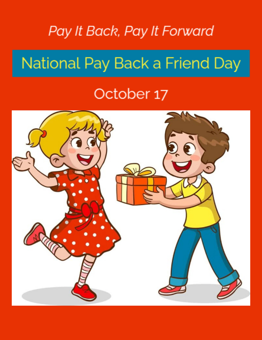 Red Illustrative National Pay Back A Friend Day Flyer (us Letter ...