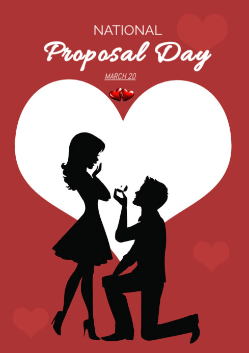 Red Illustrative National Proposal Day A4 Template | PosterMyWall