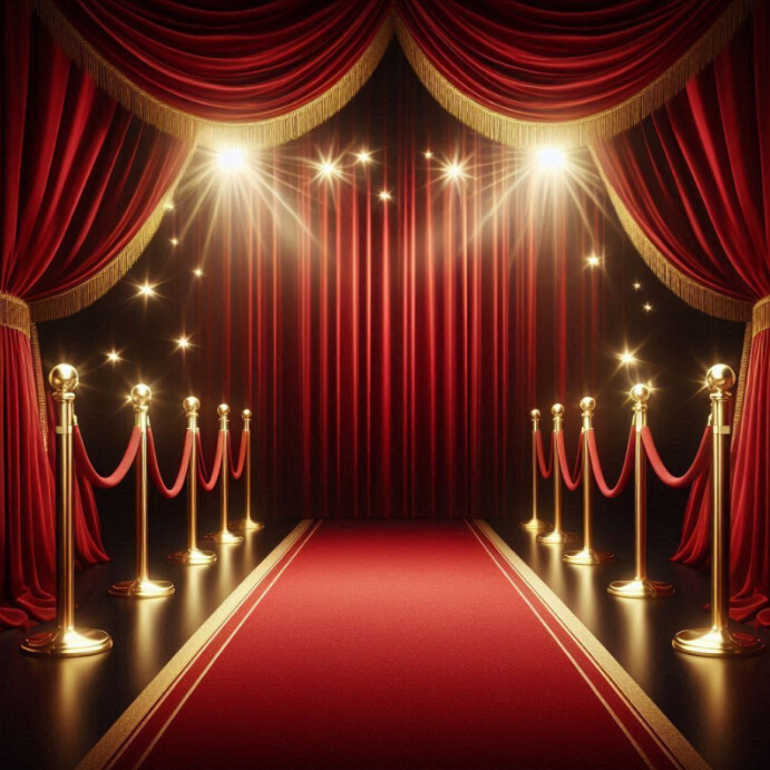 Copy of Red Illustrative Party Stage Background Instagram Post ...