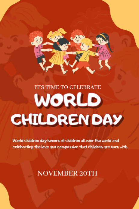 Copy of Red Illustrative Playful World Children Day Flyer Potrait ...
