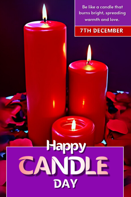 Red Illustrative Red Background Grunge Candle Day Poster Template ...