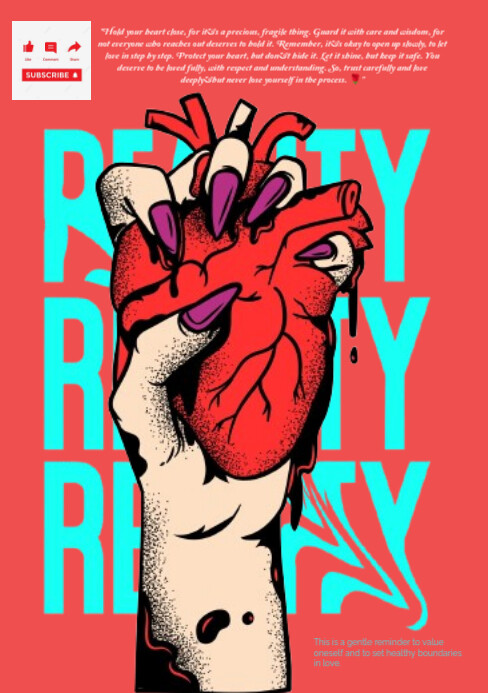 Red Illustrative Red Love Heart T-shirt Design A5 Template | PosterMyWall