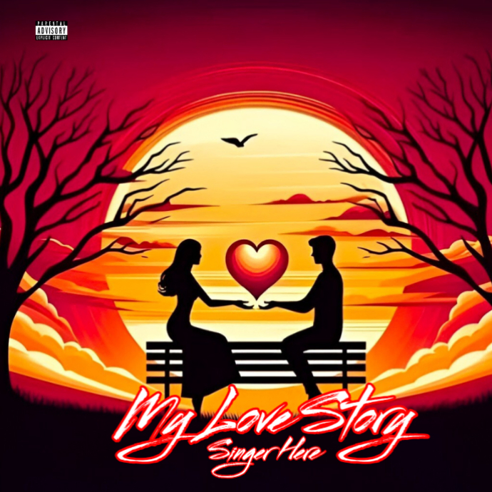 Red Illustrative Romantic Album Cover Album Cover Template | PosterMyWall