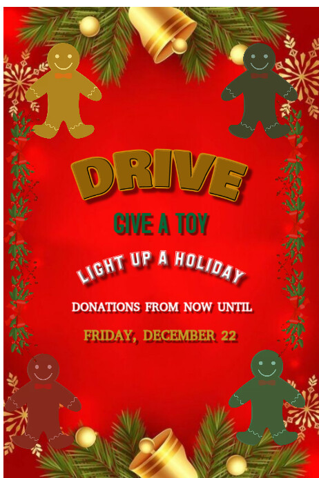 Red Illustrative Santa's Gift Drive Template Poster | PosterMyWall