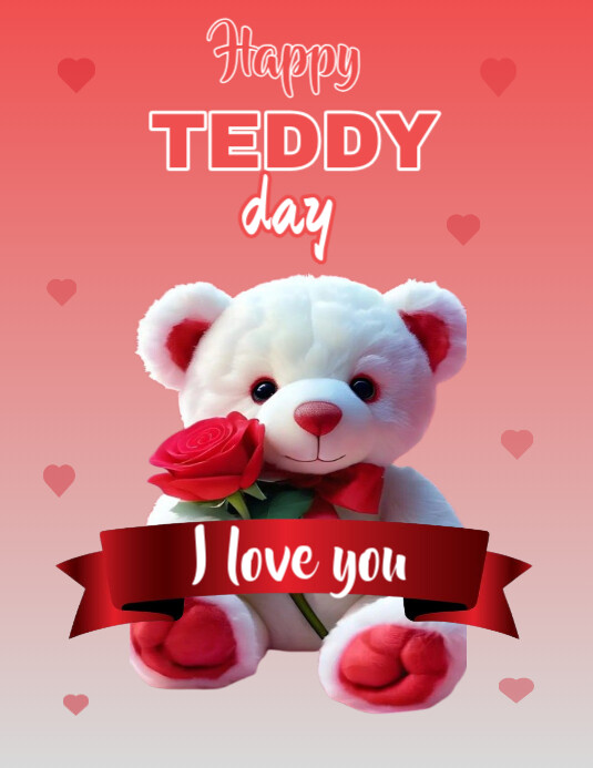 Copy of Red Illustrative Teddy Day Template Design Flyer (us Letter ...
