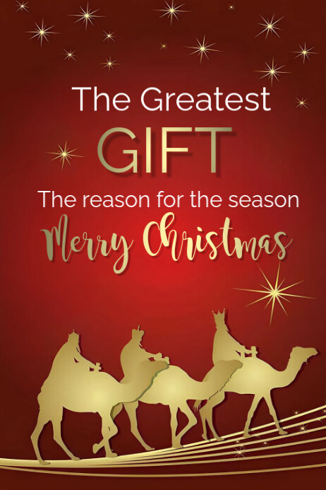 Plantilla de Red Illustrative The Reason For The Season Poster ...