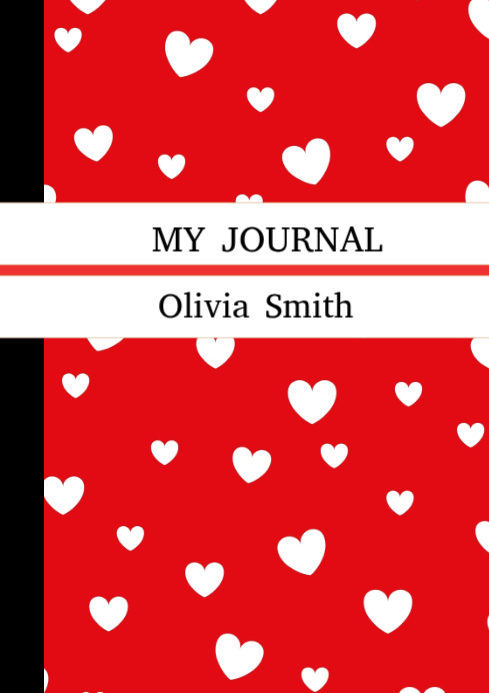 Red Illustrative Valentine Journal Book Cover, Notebook Cover Template ...
