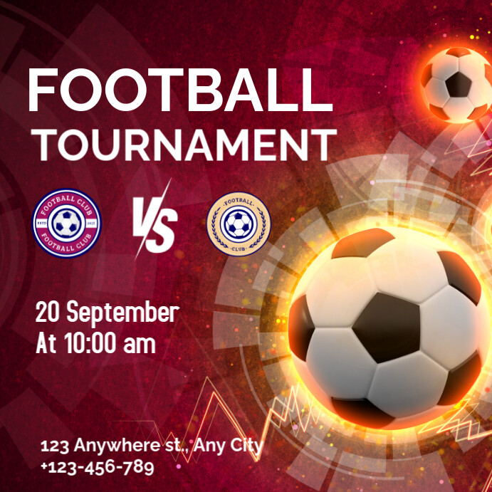 Red Ilustratif Football Tournament Pos Instag Templat | PosterMyWall