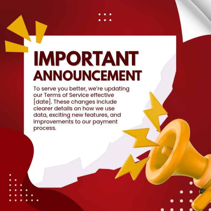 Red Important Announcement Instagram Post 2026 Template | PosterMyWall