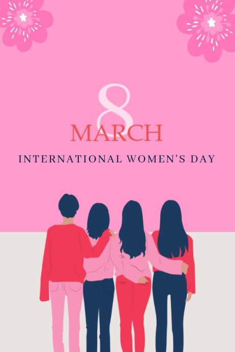 Red International Women's Day Poster Template | PosterMyWall