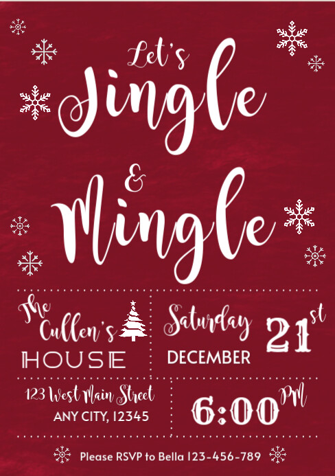 Plantilla de Red Jingle And Mingle Invitation A5 | PosterMyWall