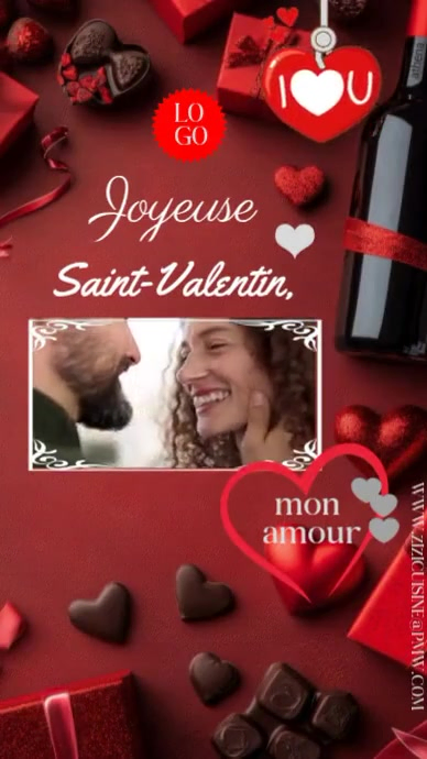 Red Joyeuse Saint-valentin Instagram Story Template | PosterMyWall