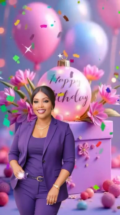 Red Joyful “personalized Happy Birthday Slideshow Animation” Digital ...